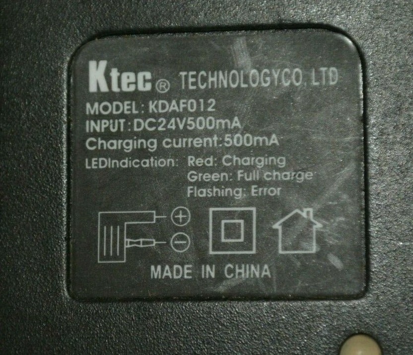 Ktec Power Supply Adapter Model: KSAC2400050W1US KDAF012 Output: 24V 0 ...