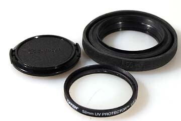 CANON 52MM FRONT LENS CAP W/ 52MM UV FILTER HOOD | eBay
