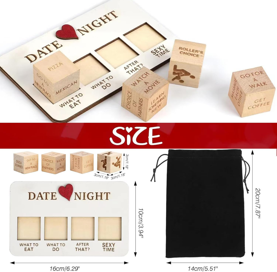 Date Night Dice After Dark Edition Date Night Wooden Dice Game For ...
