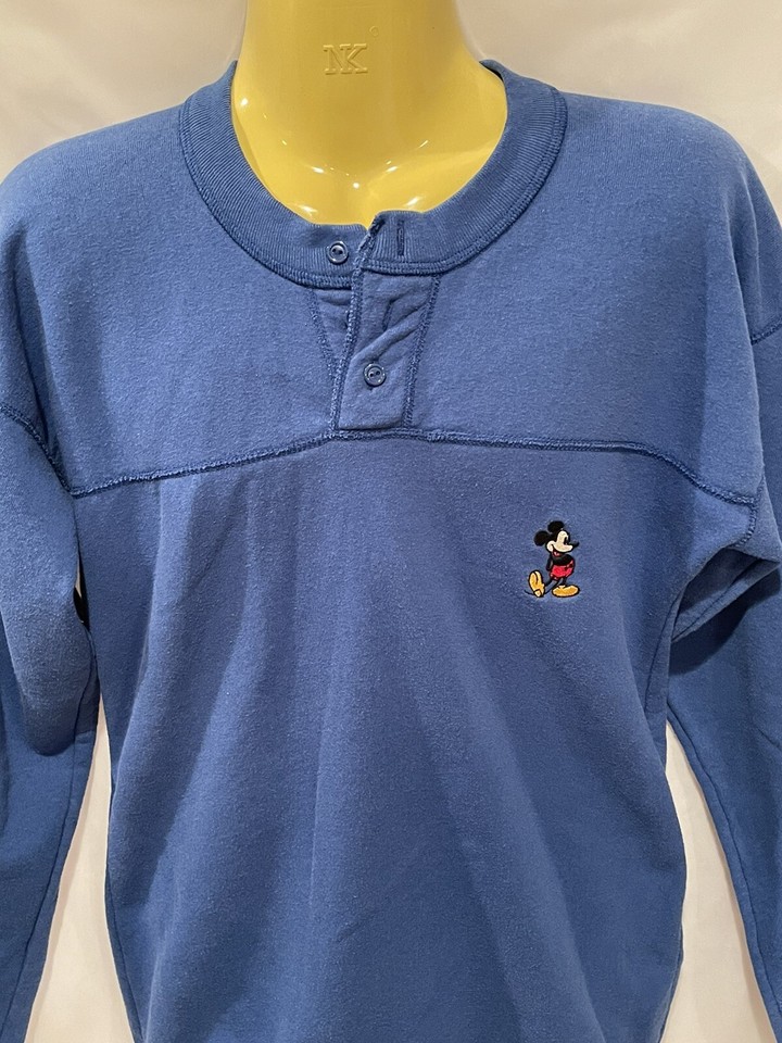 Vintage Disney Wear 3 Button Sweatshirt Size M Mickey Mouse Made In USA ...