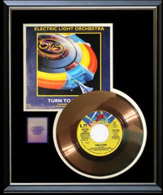 ELO ELECTRIC LIGHT ORCHESTRA TURN TO STONE 45 RPM GOLD RECORD RARE NON ...