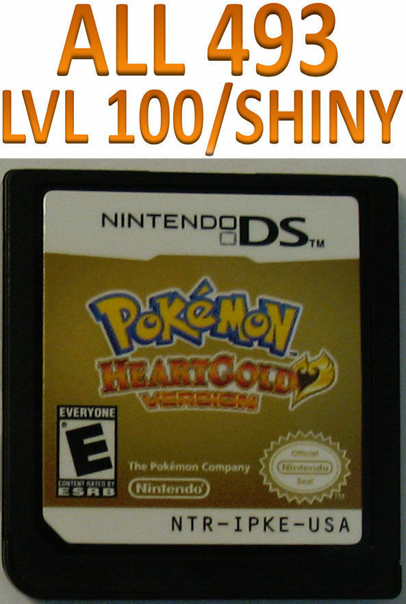 Authentic Unlocked Pokemon HeartGold - All 493 Shiny Pokemon, All Items ...