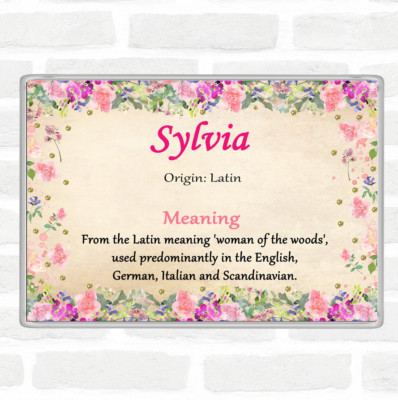 Sylvia Name Meaning Jumbo Fridge Magnet Floral | eBay