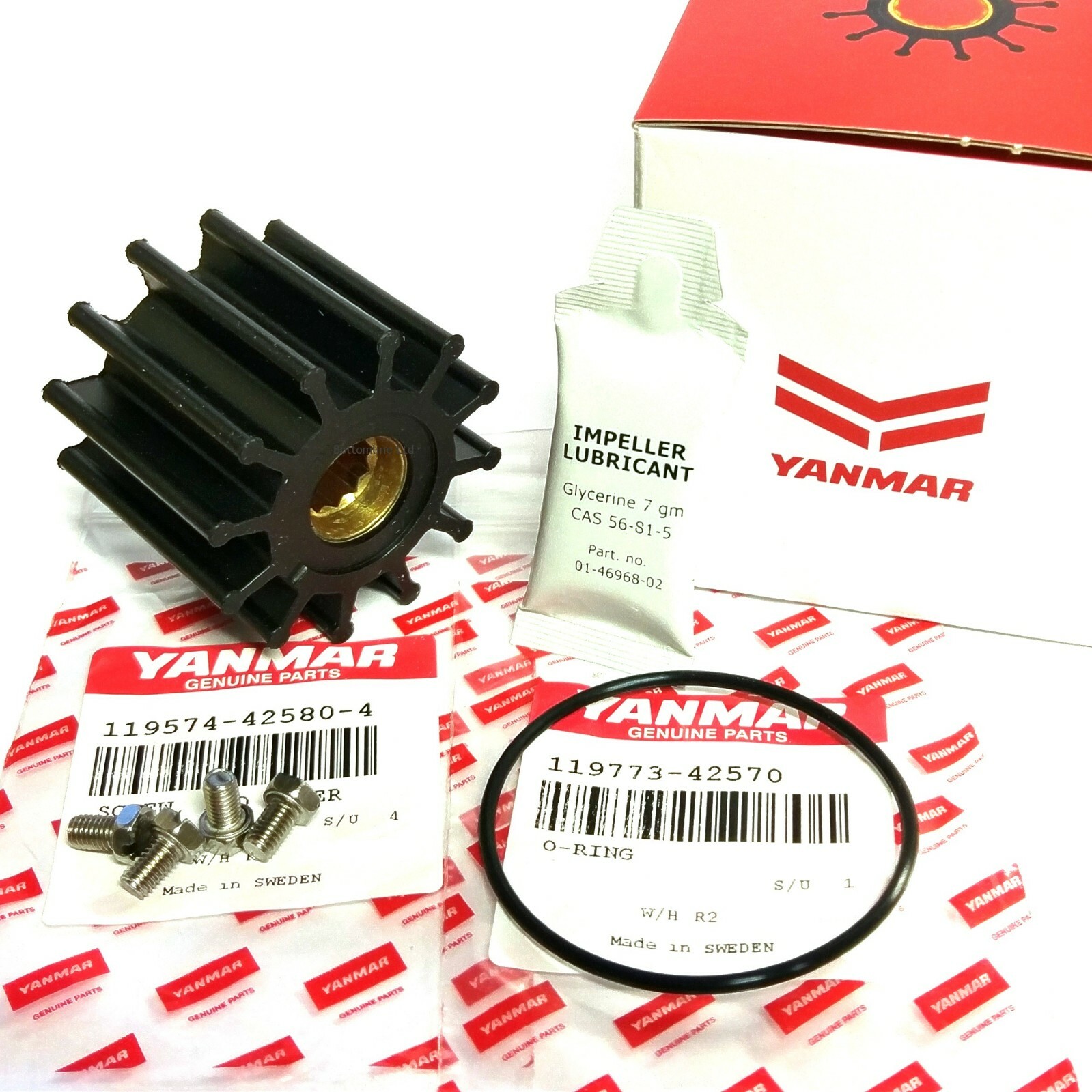GENUINE YANMAR Water Pump Impeller Kit - 6LP - 119773-42600 / 119773 ...