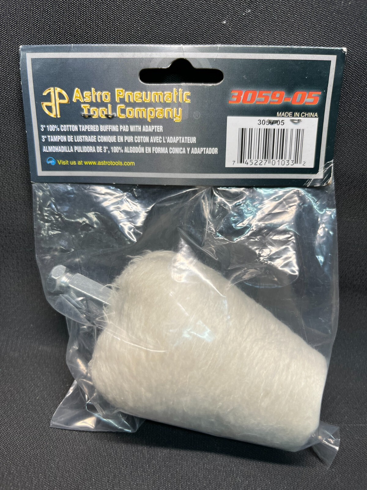 Astro 3" 100% Cotton Tapered Buffing Pad with Adapter | eBay