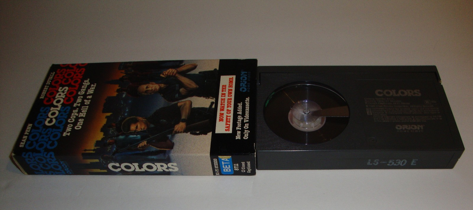 Colors Beta Betamax Video Tape Cassette 1988 Rare HTF Sean Penn Robert ...