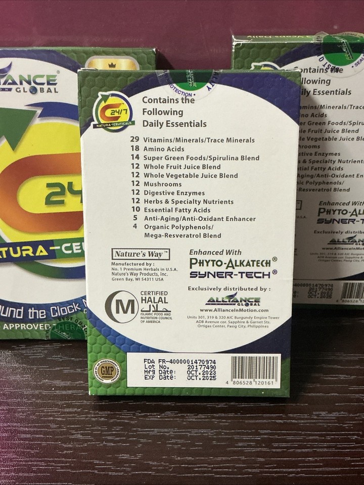 3 Boxes C24/7 Natura-Ceuticals Nature's way USA Exp. 10/2025 Great SALE ...