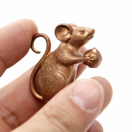 Solid Brass Mouse Statue Cute Mat Pet Figurine Pendant Ornament | eBay