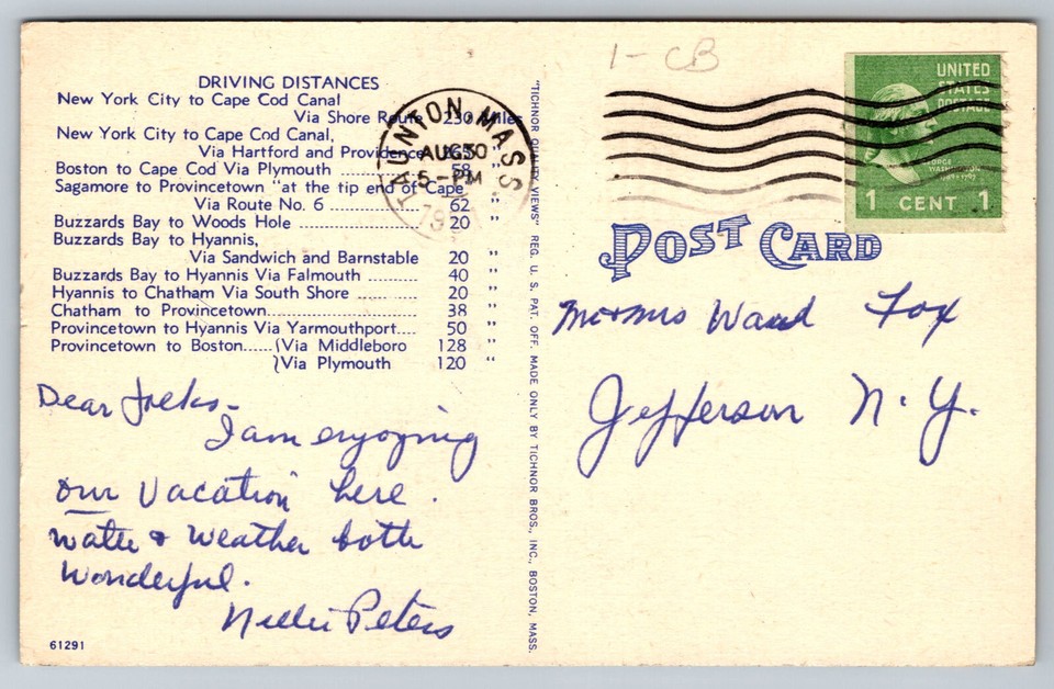 Cape Cod, CT, Cape Cod Auto Map, Vintage Postcard | eBay