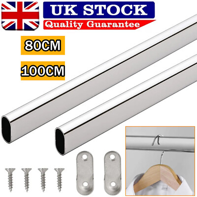 Wardrobe Rail Oval 30x15 Wardrobe Pole Hanging Tube Bar Clothes Storage ...