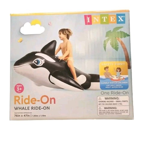 INTEX Inflatable Ride On ORCA KILLER WHALE Swimming Pool Float Toy 76 ...