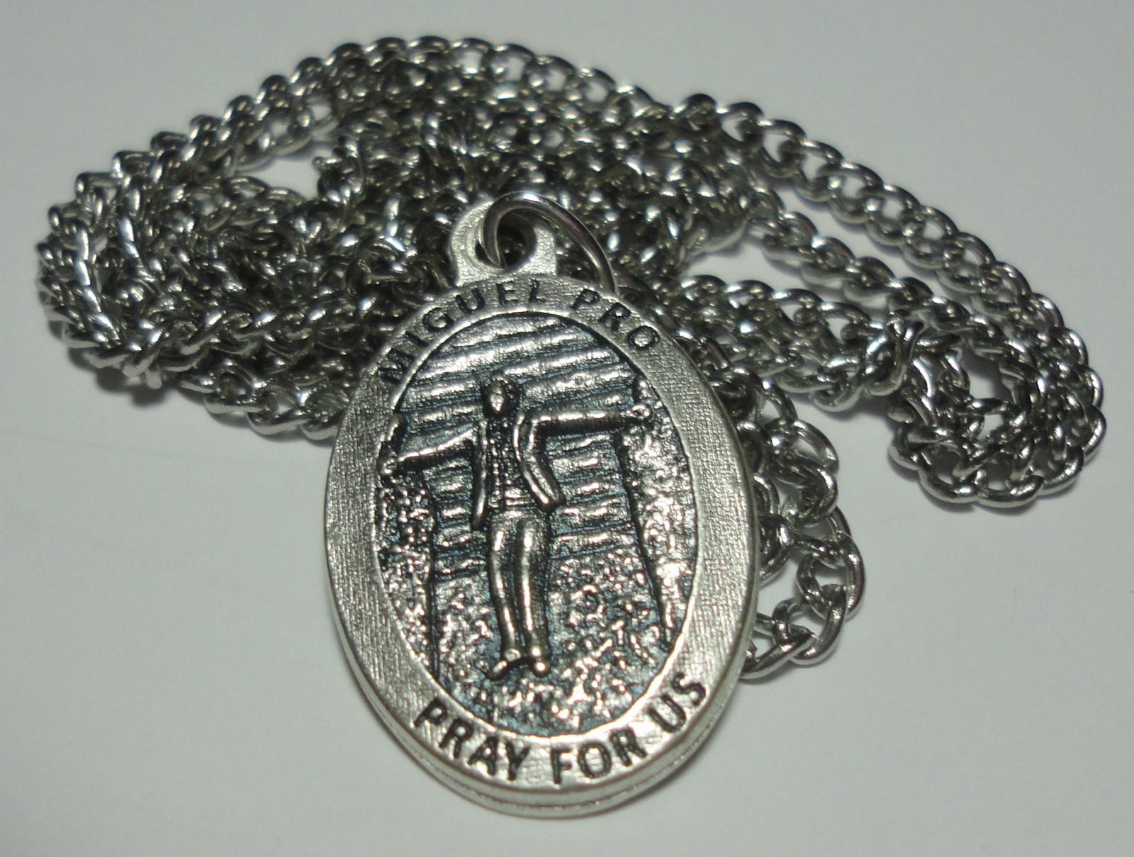 Blessed Miguel Pro Holy Medal & 24" Chain Mexican Priest & Cristero War ...