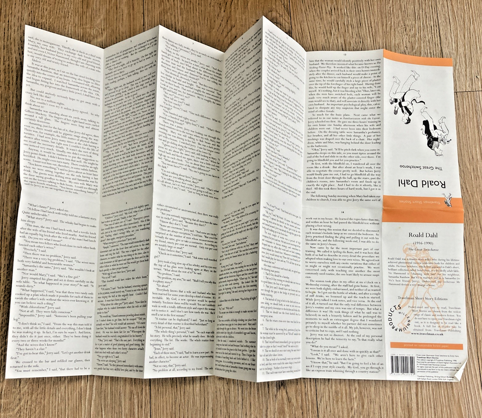 3 Travelman Short Story Fold Out Books Inc Roald Dahl, PG Wodehouse for ...