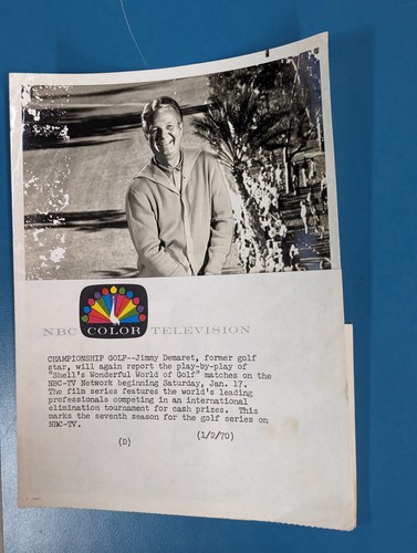 RARE Original 1970 NBC Sports Jimmy Demaret Promo Photo Golf Shell's ...