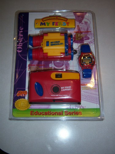 NIB CUTE SAKAR EDUCATIONAL SERIES "MY FIRST BINOCULAR CAMERA WATCH SET ...