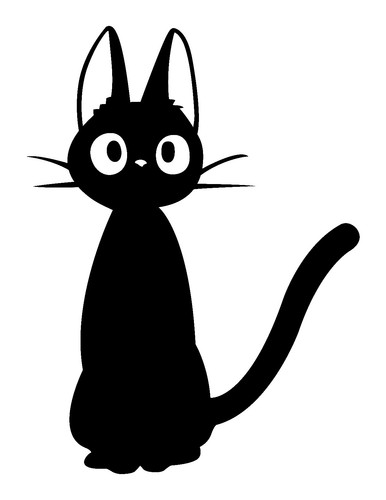 Kiki's Delivery Service Jiji Cat Vinyl Decal Art for Cars, Windows ...