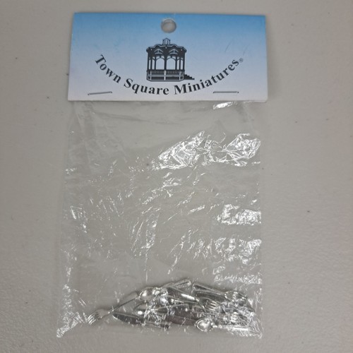 Town Square Miniatures Flatware Silverware Plastic Kitchen Dollhouse ...