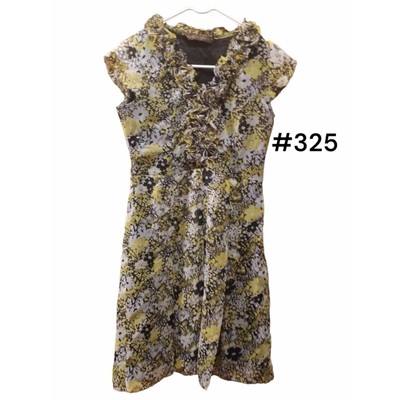 Samlin Ladies Yellow & Black Floral Print Dress Size Medium | eBay