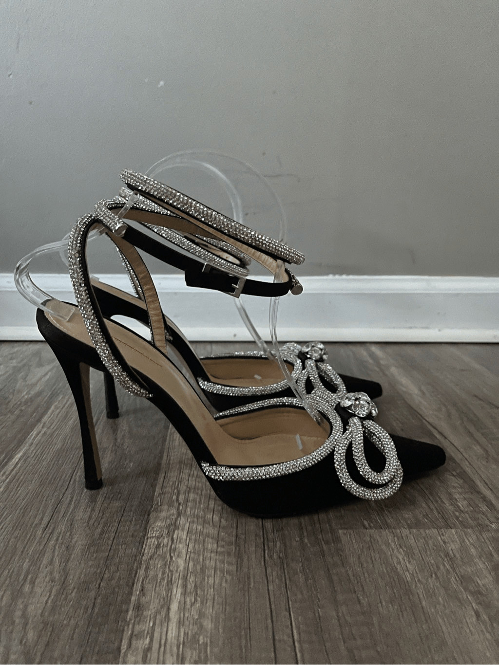 MACH & MACH Black Double Bow Heels - Gem