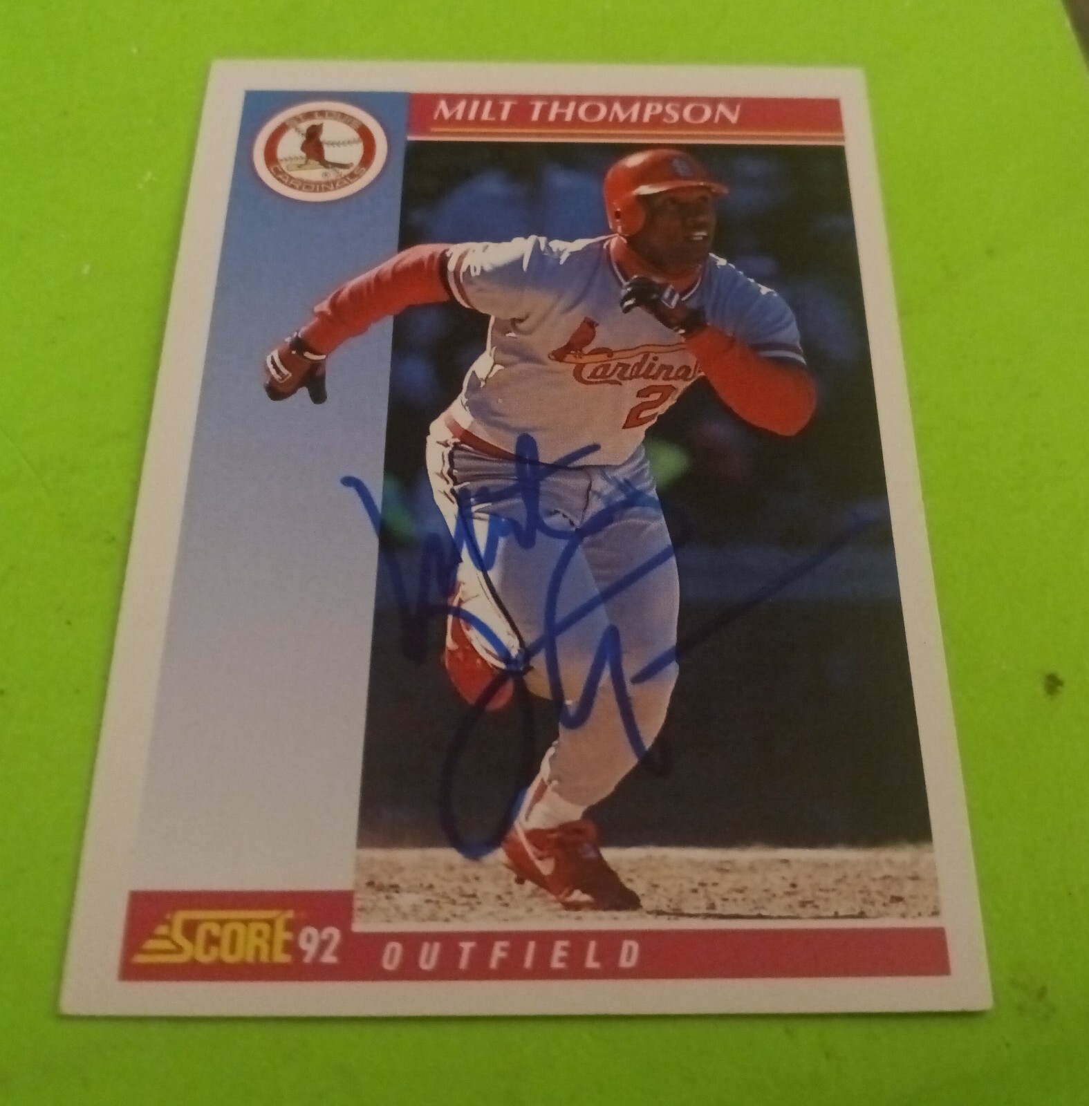 1992 Milt Thompson SIGNED Score MLB Baseball Card #114 MINT St. Louis ...