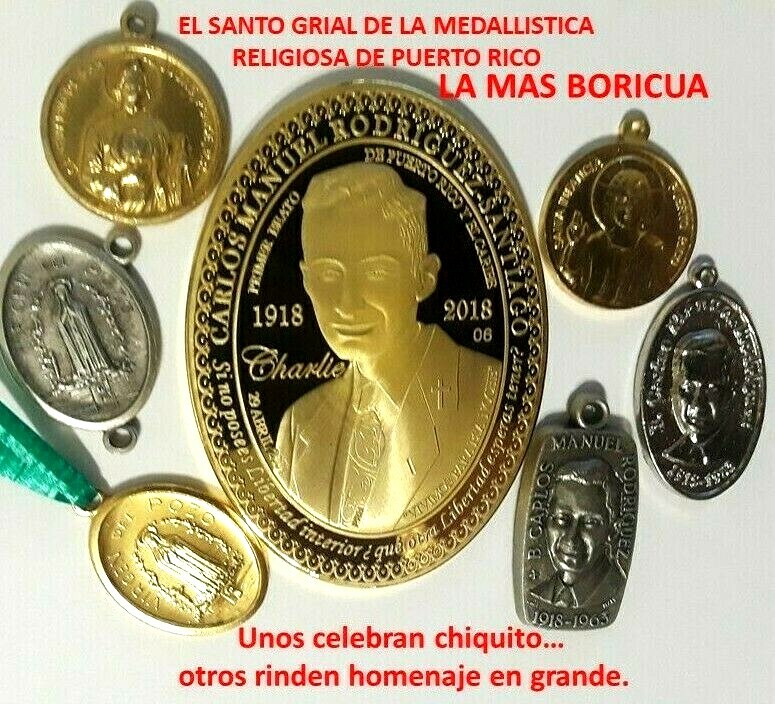 Enorme 60mm PAPA FRANCISCO Bergoglio y BEATO CHARLIE Medalla Iglesia ...