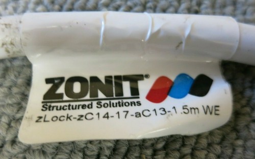 Zonit zLock-zC14-17-aC13-1.5m-WE IEC Dual Locking Cable 1.5M White C14 ...