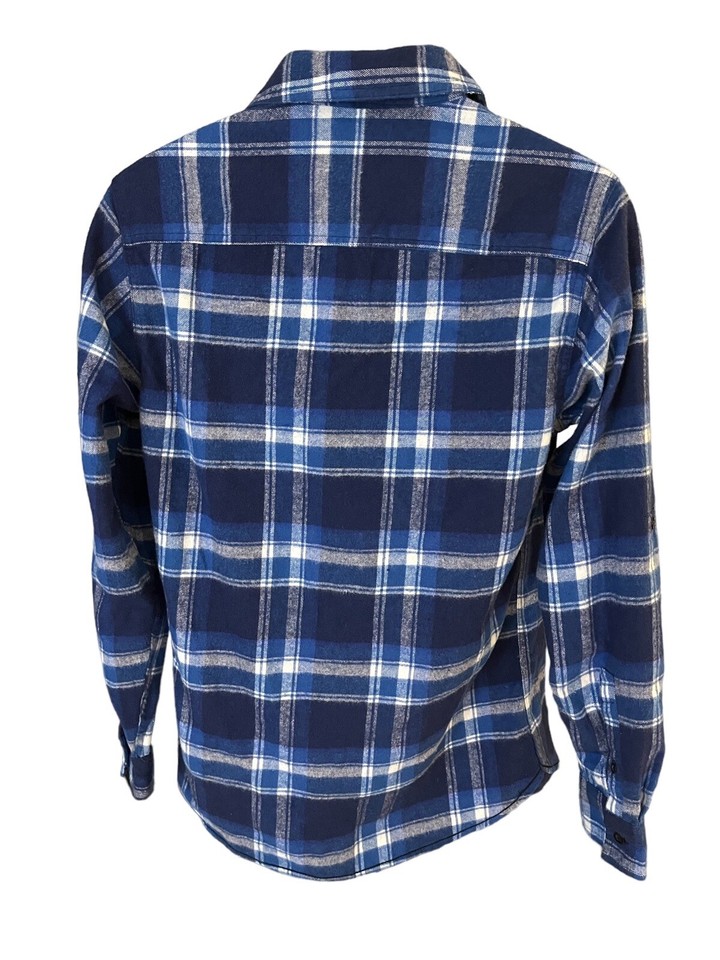 Burnside men's S blue plaid flannel cornerstone masonry group ...
