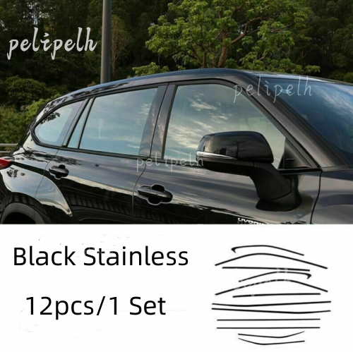 For Toyota Highlander 2020-22 Black S.Steel Window Sill Trim Molding ...