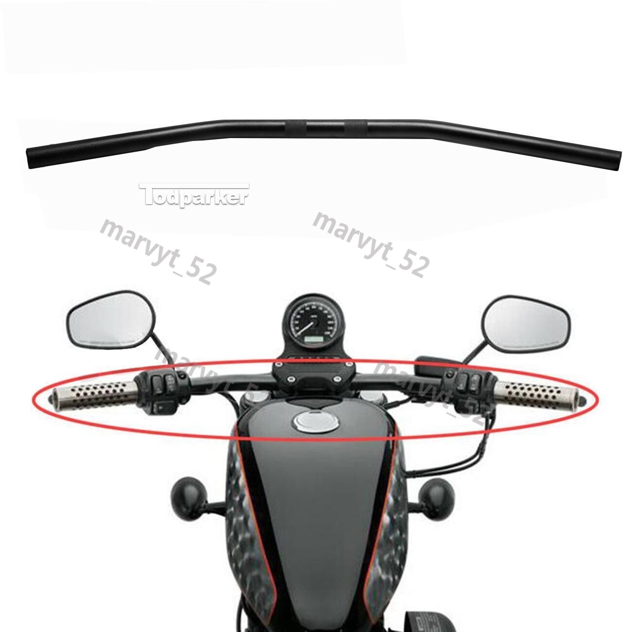 Black 1'' Drag Bars Handlebars for Suzuki Boulevard M109R C50T C90T M50 ...