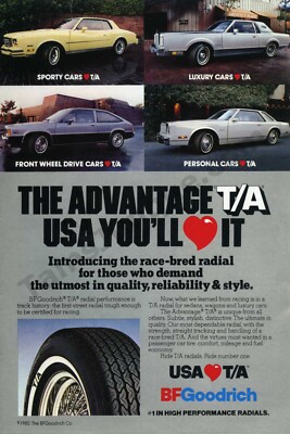 1976 BF Goodrich Tires USA Radial Race Bred PRINT AD Wall Decor (2622 ...