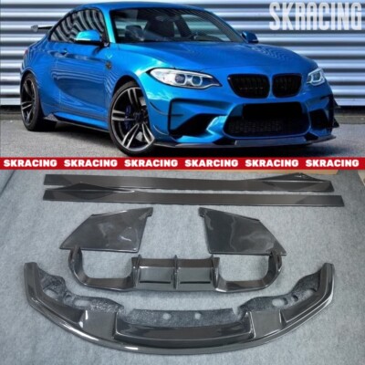 For BMW M2 M2C F87 2016-21 Carbon Fiber Front Rear Bumper Diffuser Lip ...
