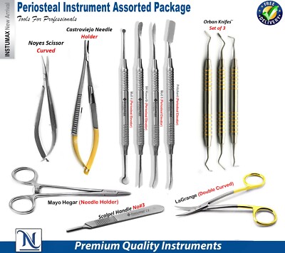 Periodontal Surgery Periosteal Elevators Perio Knives Forceps Scissors ...