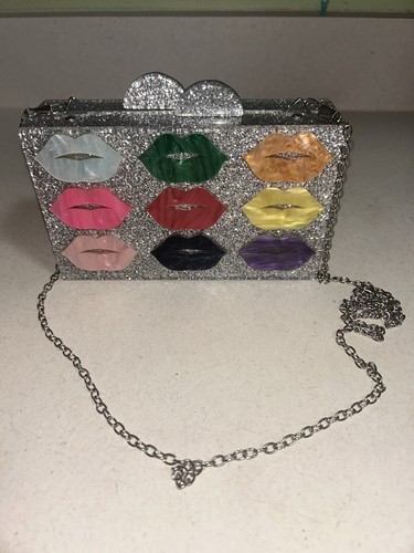 Elizabeth Sutton Collection Glitter Acrylic Lips Clutch | eBay