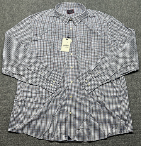 UNTUCKit Sheldrake-Purple Shirt Mens 3XLC Tall Plaid Long Sleeve Button ...
