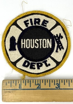 Vintage Houston Texas Fire Dept Patch Round Embroidered Uniform Badge ...