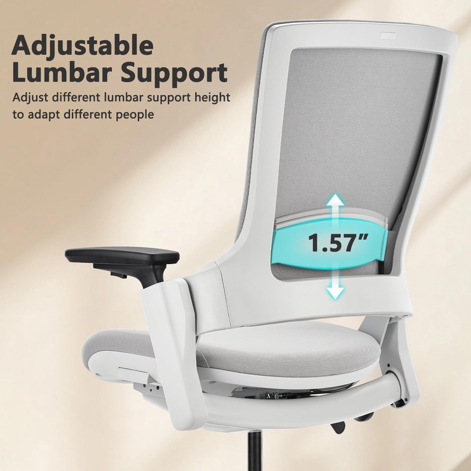 Adjustable Ergonomic Swivel Office Executive Chair 3D Arm Rest Lumbar ...