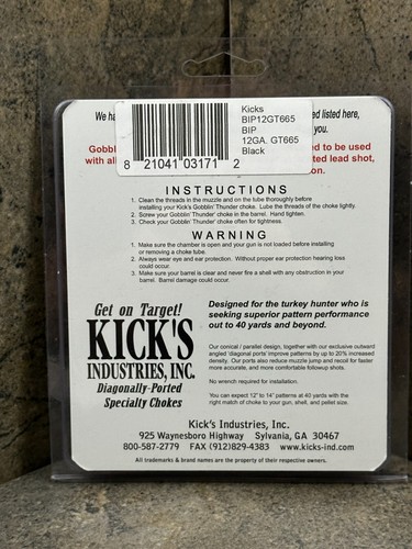 Kick's Gobblin' Thunder Choke Tube for Browning Invector Plus 12ga ...