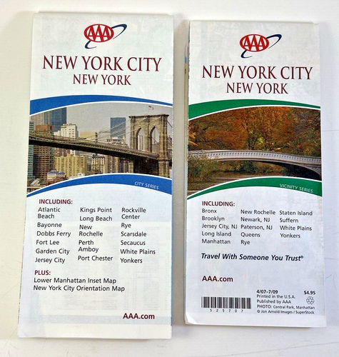 AAA New York City AND Vicinity Series Maps 2007-2009 | eBay
