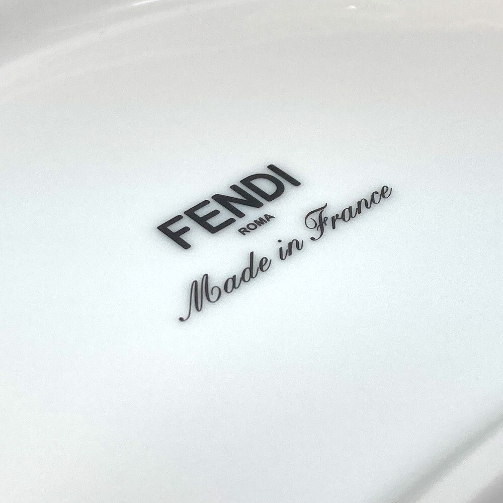 FENDI 7AC048 Porcelain Tableware Orlock Crescent Plate aperitif plate ...