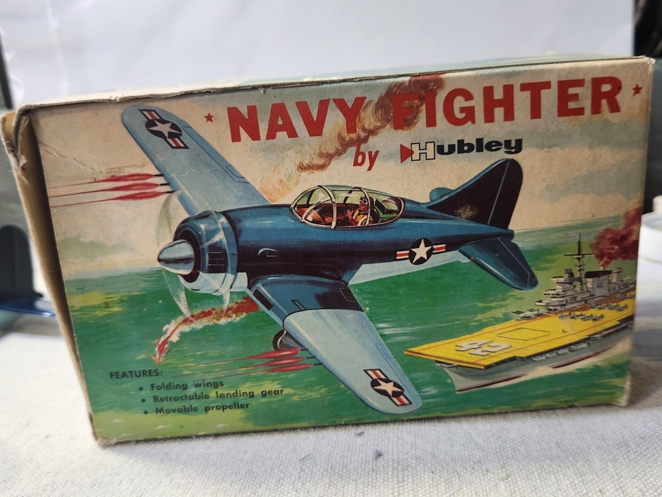 Vintage Hubley Scale Model Kiddie Toy Navy Fighter Airplane #467With ...