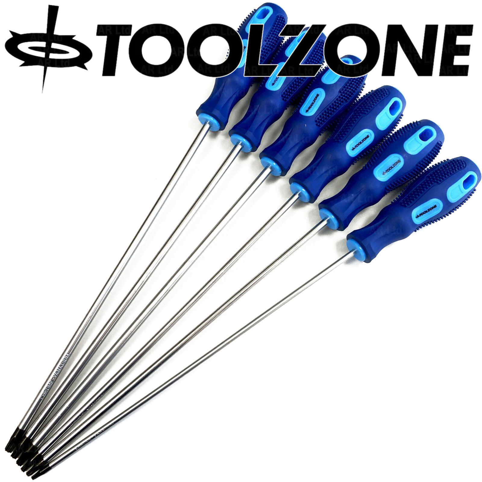 6pc Long Reach TORX Star SCREWDRIVER Set T10-T30. 6 pointed TORX Star ...