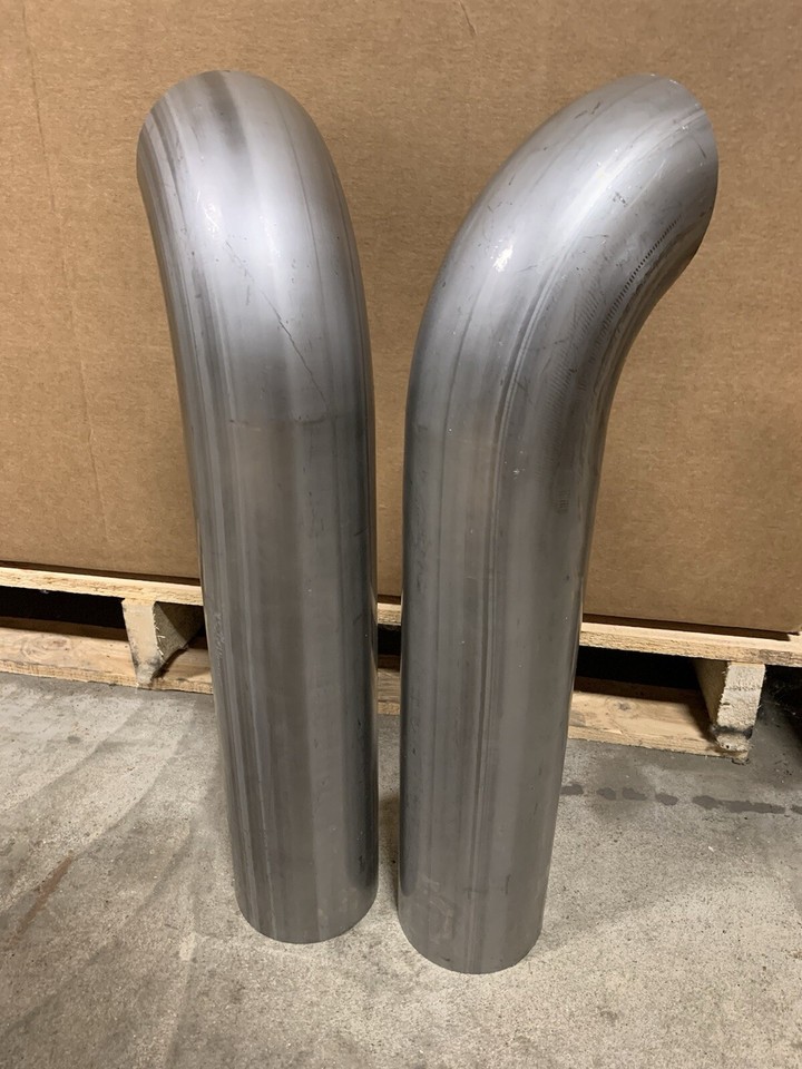 "4""x20"" 304 Stainless Steel Exhaust Stack Curved Top (pair) | Round ...