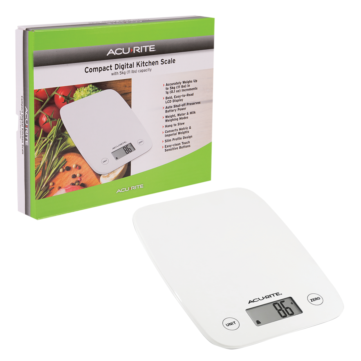 Acurite Compact Digital Scale - White - 1g/5Kg | eBay