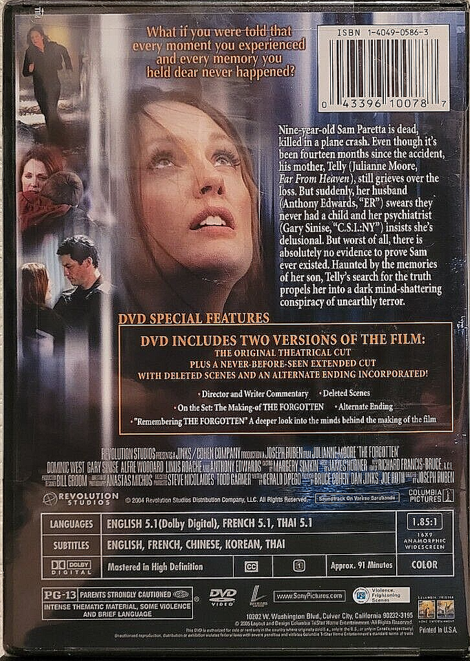 The Forgotten (DVD, 2004) Julianne Moore, Dominic West - Brand New, Sealed! | eBay