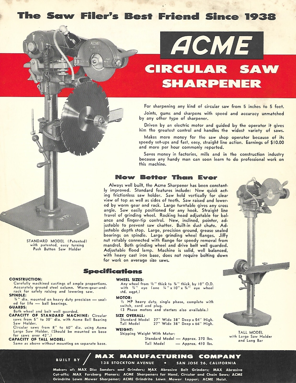 Tool Data Sheet - Max - Acme - Circular Saw Sharpener - Brochure (TL348 ...