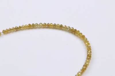 8" Inc Natural Yellow Faceted Round diamond beads strand 2-2.5mm ...