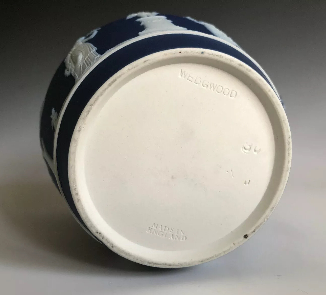 Wedgwood dark blue jasperware pitcher greek goddess cherubs trees ...