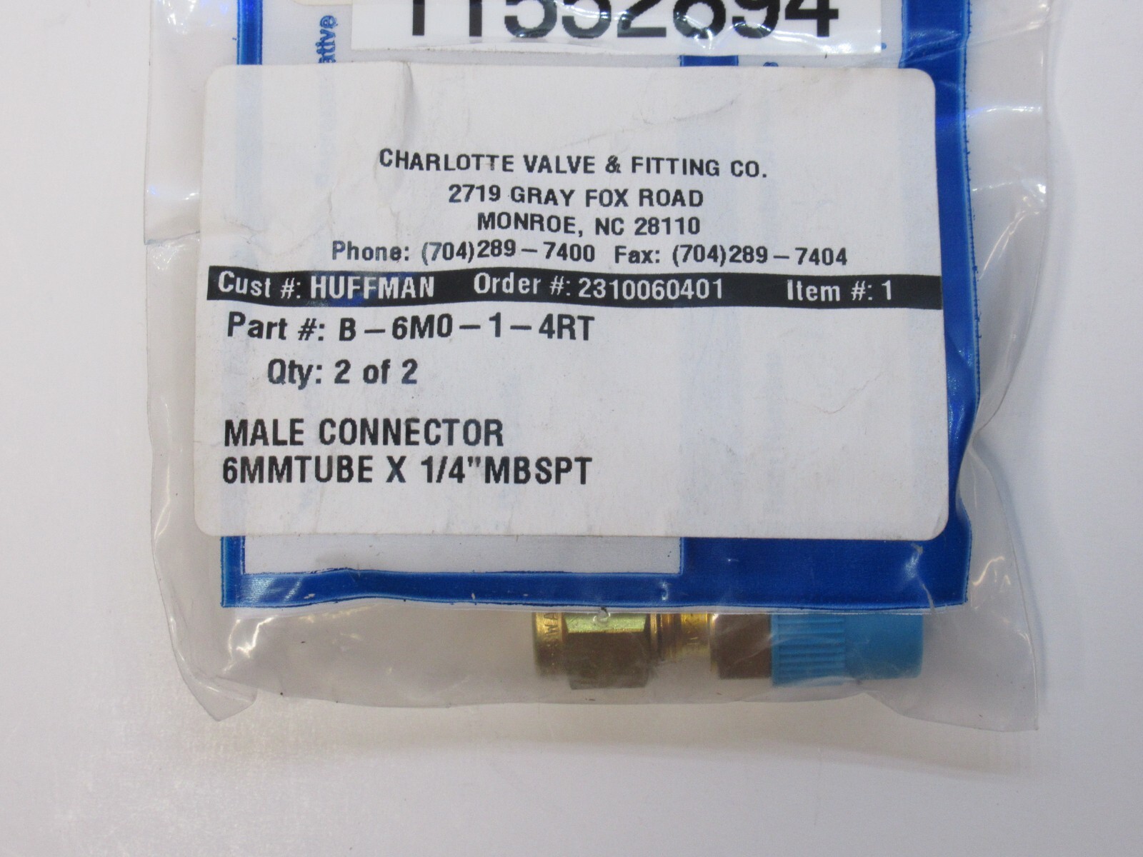 (NEW - Lot of 2) SWAGELOK B-6M0-1-4RT B6M014RT Brass Tube Fitting | eBay