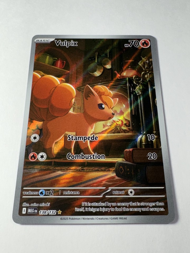 Pokemon: Vulpix Illustration Rare IR Holo Mega Evolutions 138/132 (Near ...