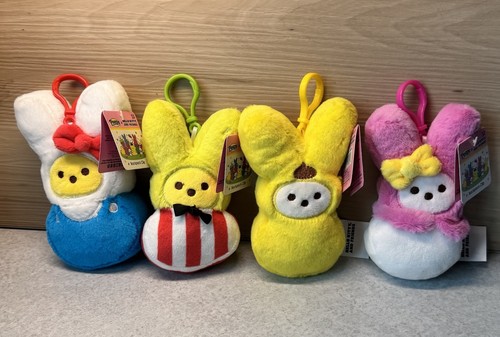 Peeps X Hello Kitty & Friends 5" Backpack Clips Set Of 4 Easter Plush ...